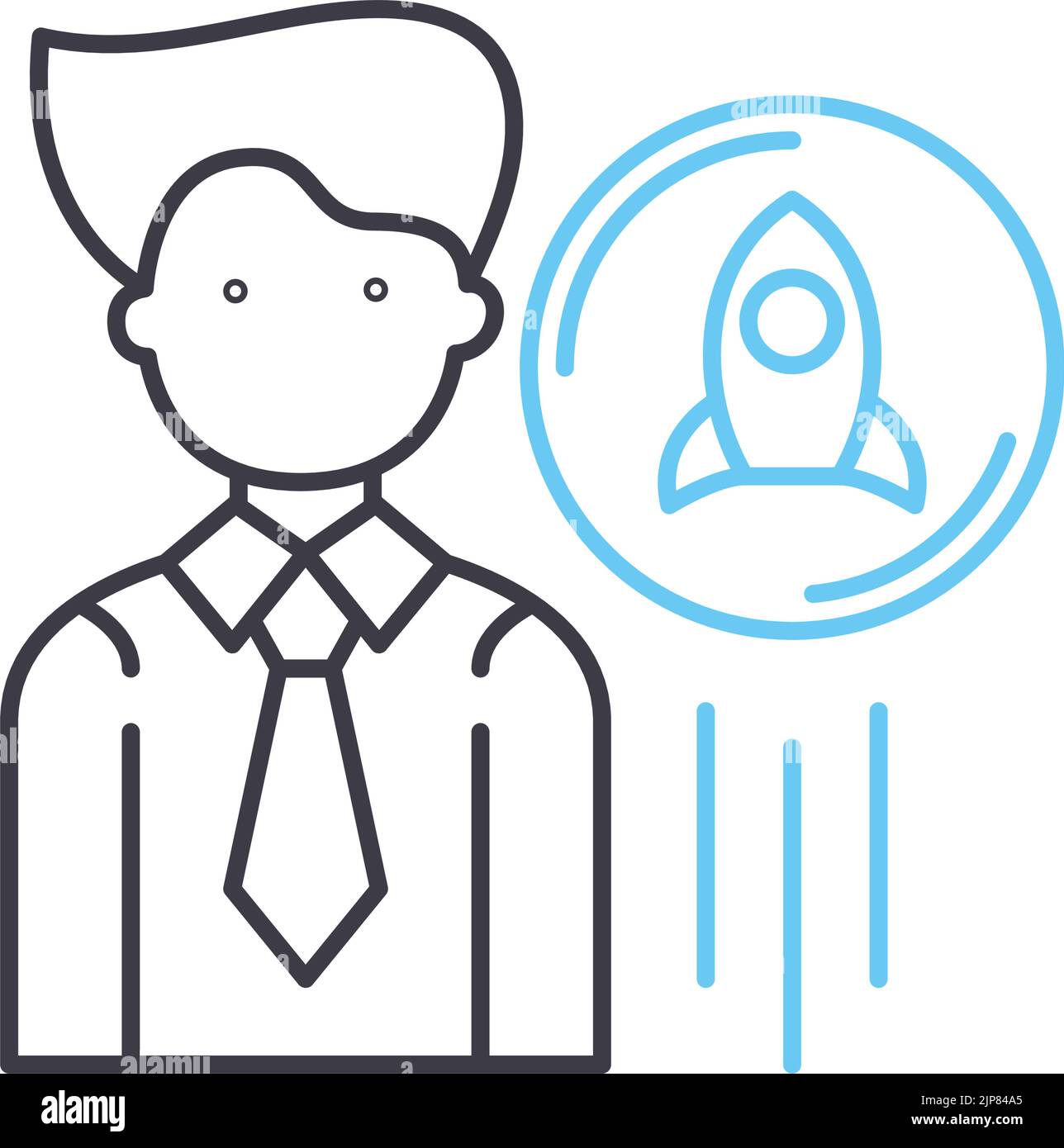 career growth line icon, outline symbol, vector illustration, concept ...