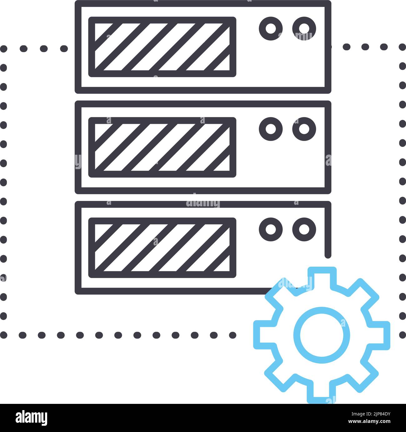 data warehouse line icon, outline symbol, vector illustration, concept ...