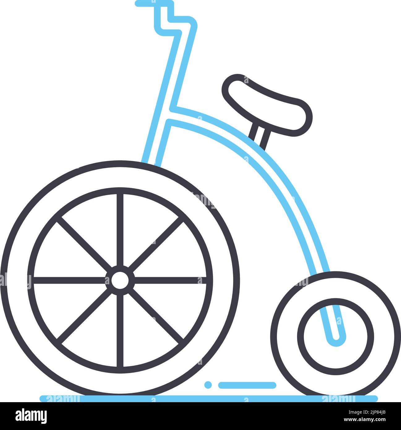 acrobatic bike line icon, outline symbol, vector illustration, concept ...