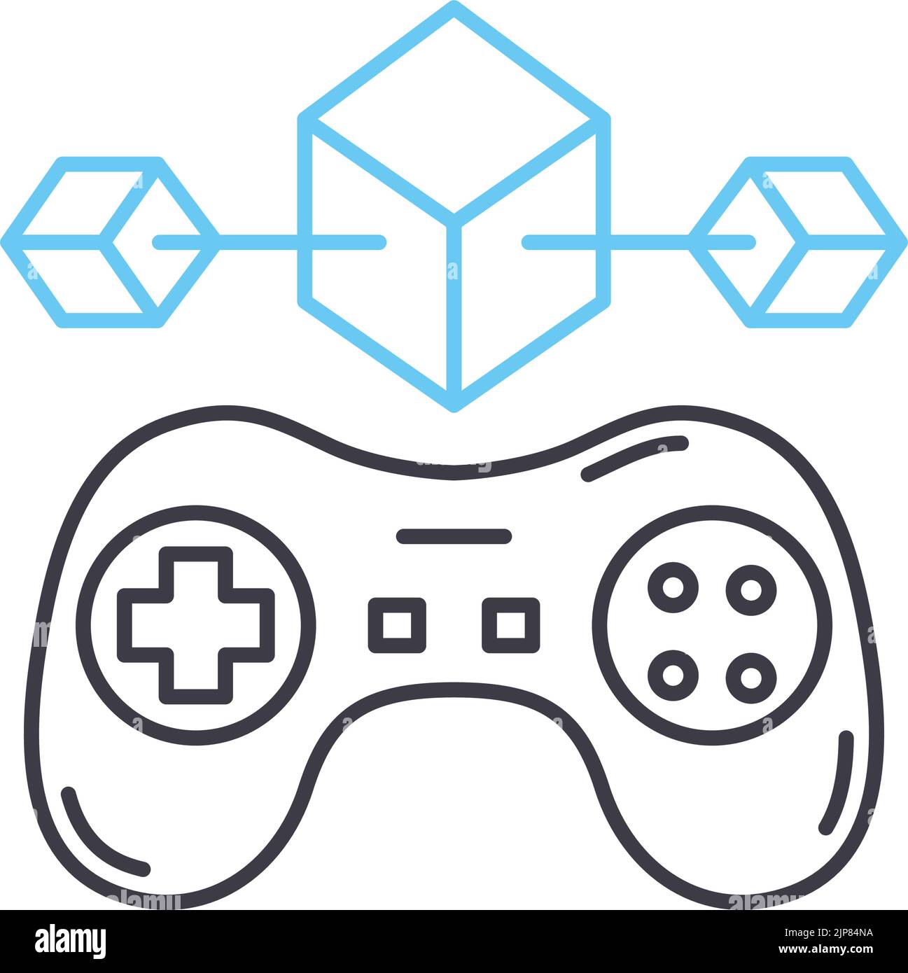 D Game Line Icon Outline Symbol Vector Illustration Concept Sign Stock Vector Image And Art Alamy