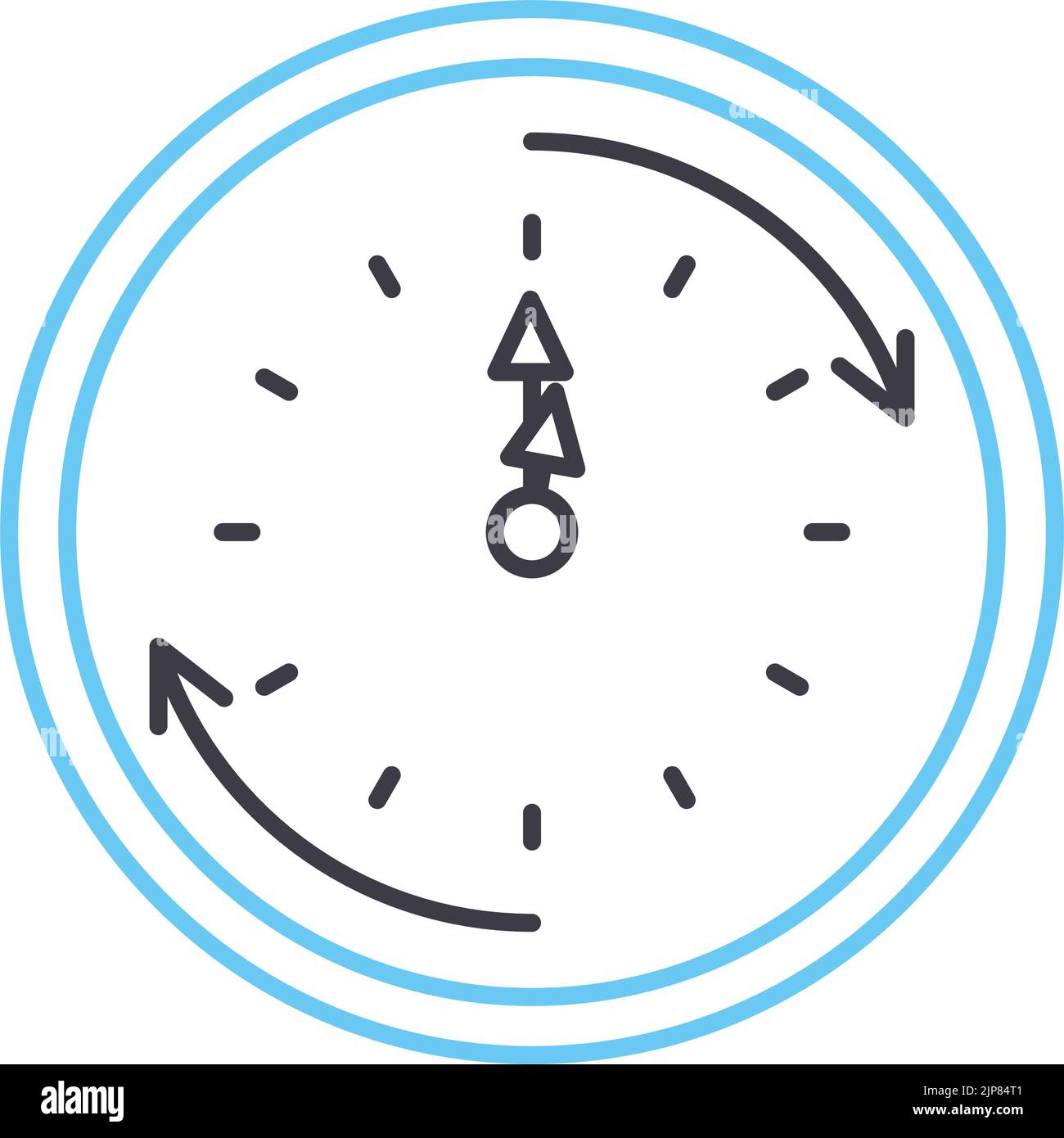 24 hours clock line icon, outline symbol, vector illustration, concept ...
