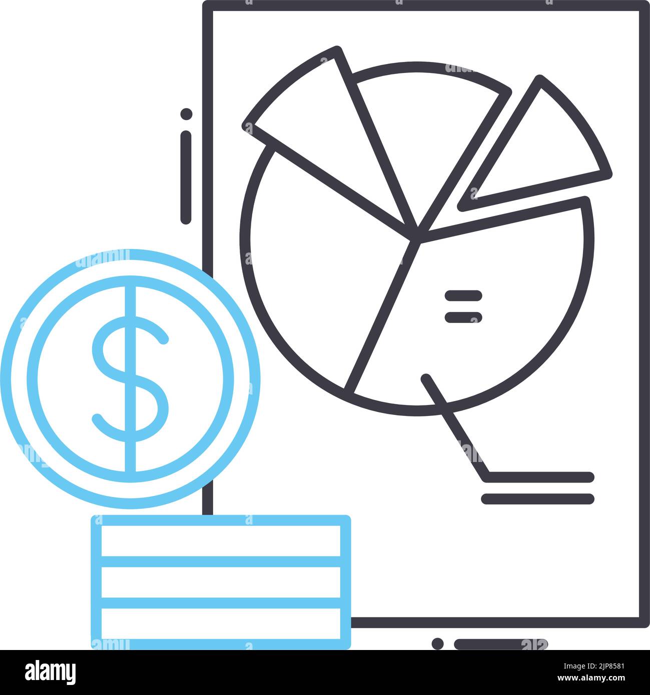 accounts balance line icon, outline symbol, vector illustration ...
