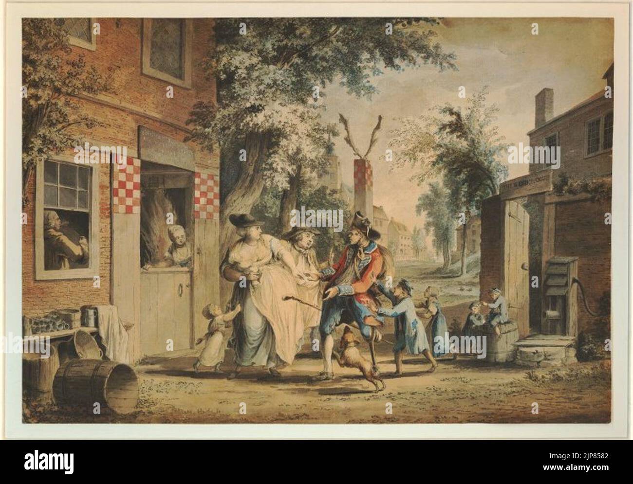 The soldier's unwelcome return by Samuel Hieronymus Grimm 1776 Stock ...