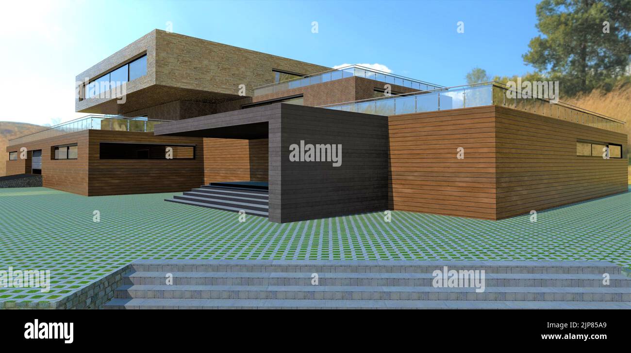 Experiments with wooden exterior. Facing of walls a multi-colored front ...