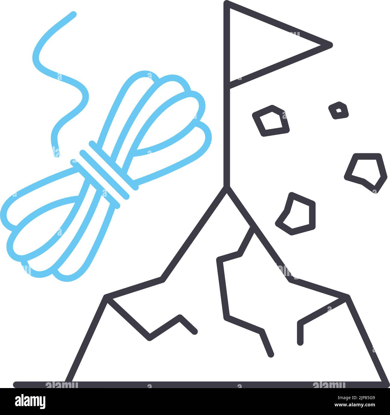 climbing line icon, outline symbol, vector illustration, concept sign ...