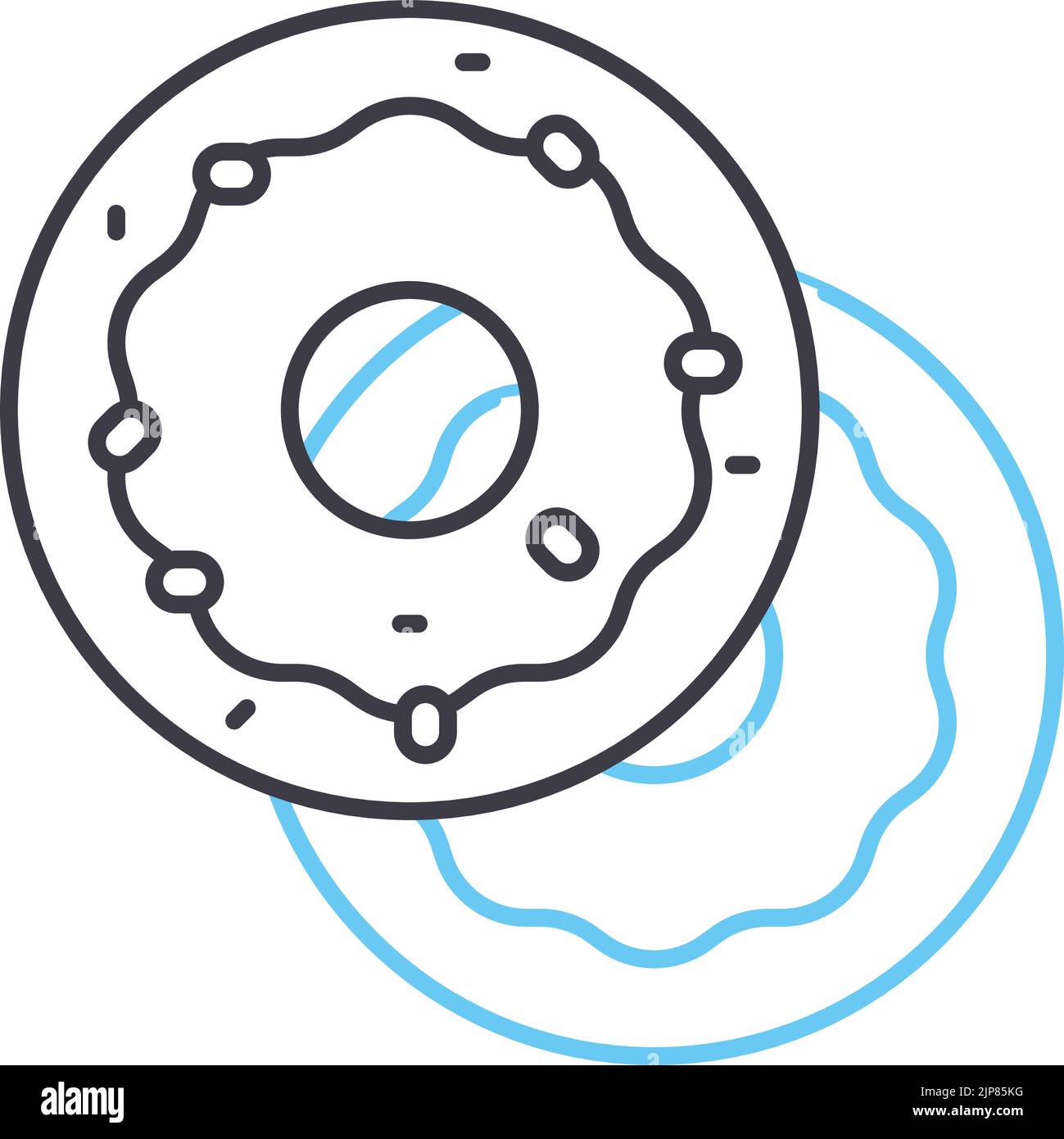 donut line icon, outline symbol, vector illustration, concept sign ...