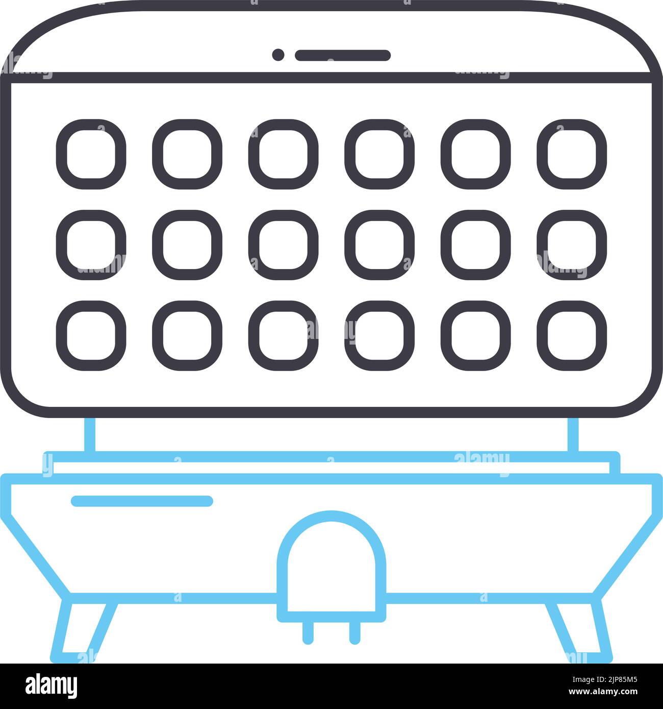 electric grill line icon, outline symbol, vector illustration, concept ...