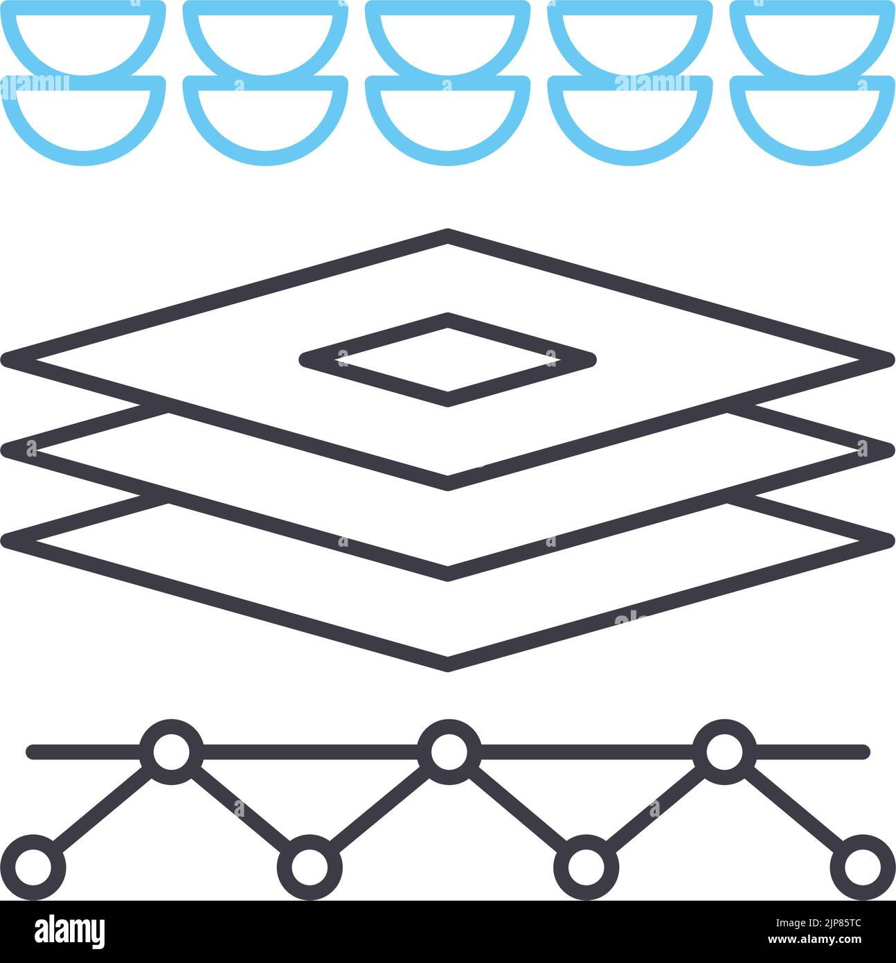 cluster analysis line icon, outline symbol, vector illustration ...