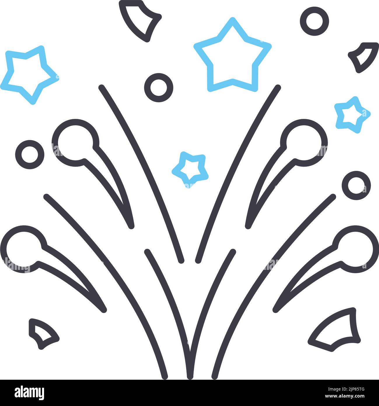 fireworks line icon, outline symbol, vector illustration, concept sign ...