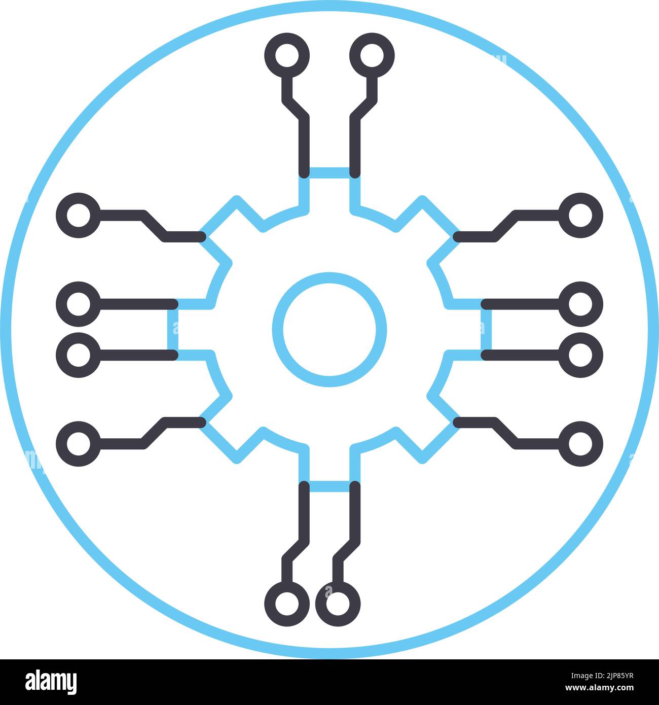 engine technology line icon, outline symbol, vector illustration ...