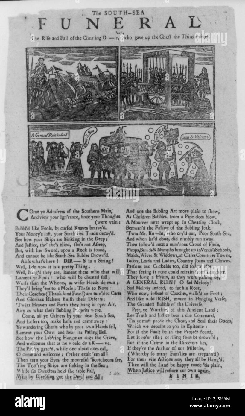 The South-Sea Funeral or, the rise and fall Stock Photo - Alamy