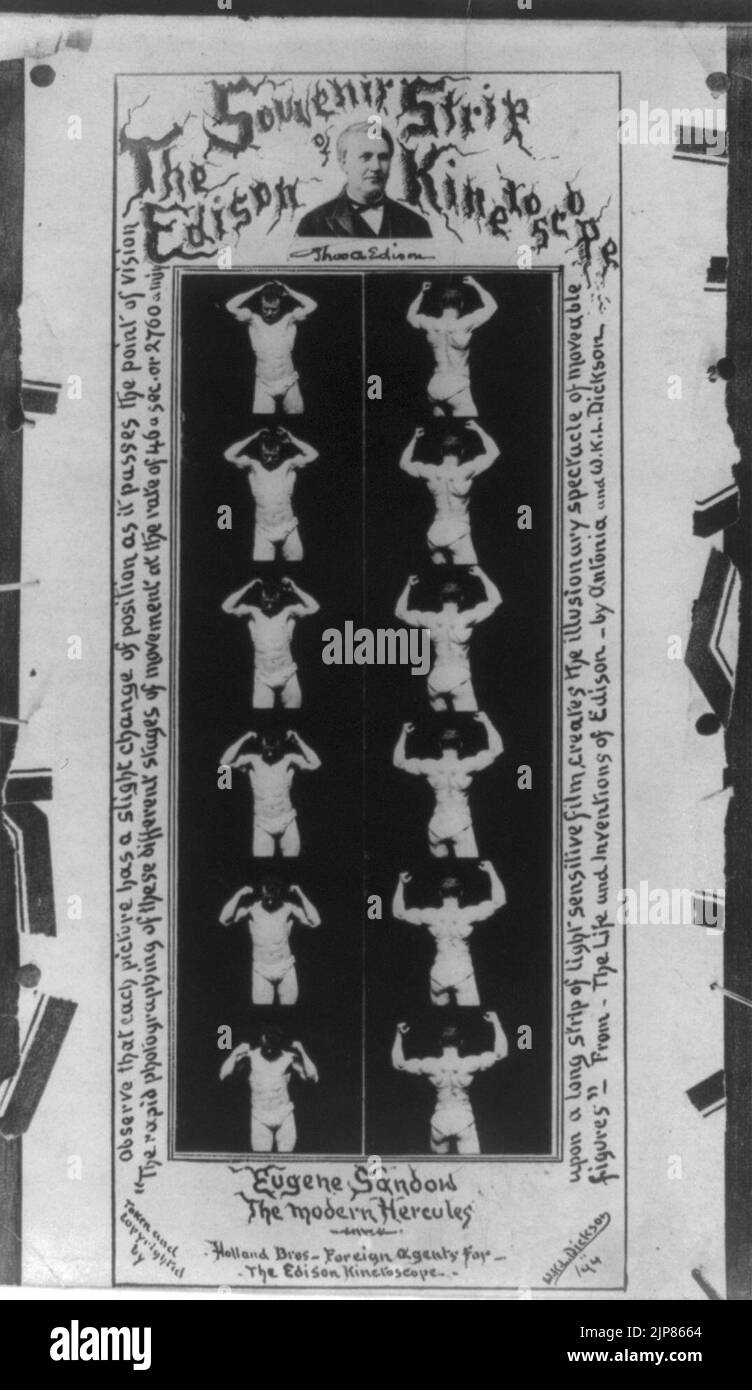 The souvenir strip of Edison Kinetoscope Eugene (i.e. Eugen) Sandow ...
