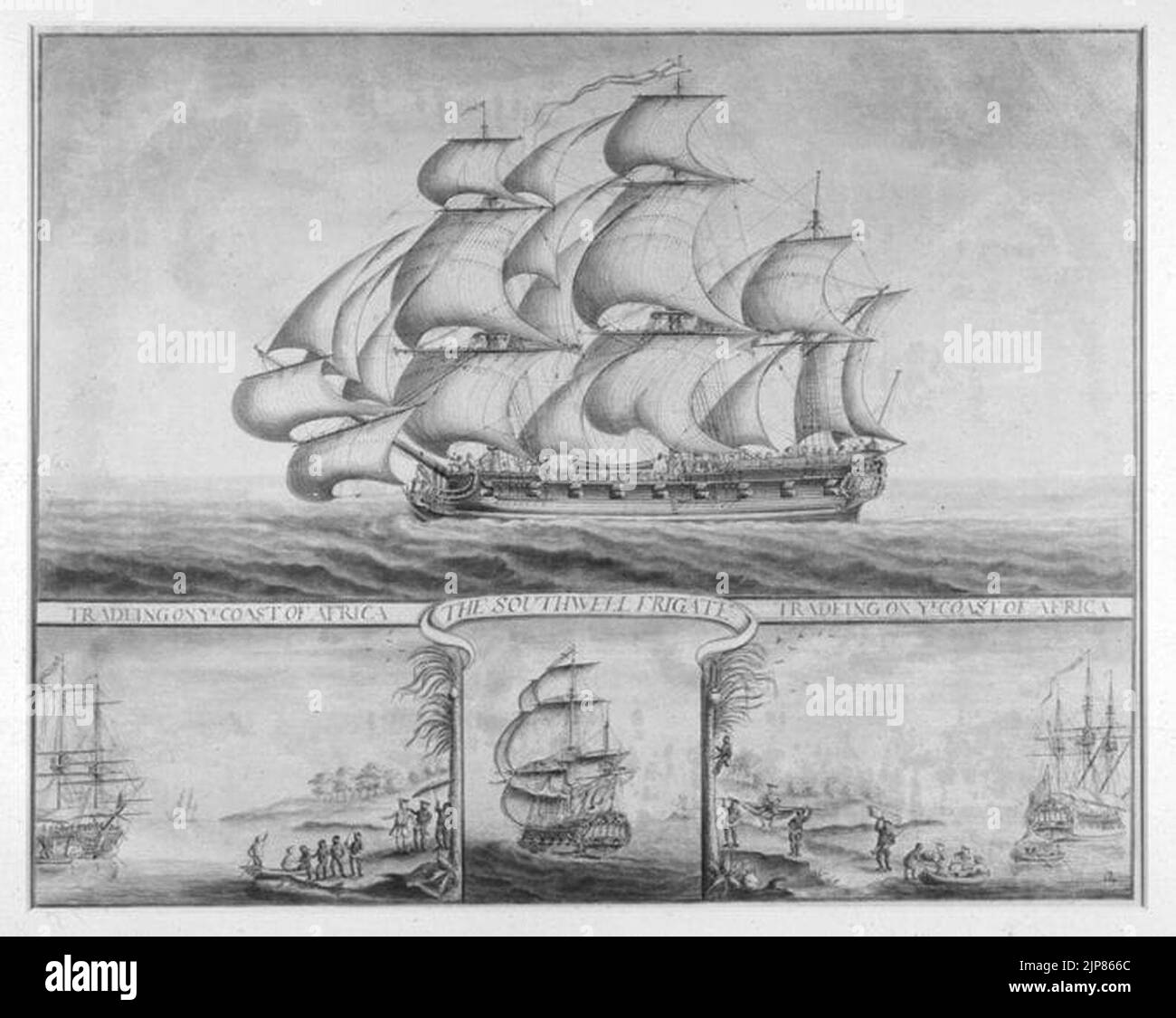 The Southwell frigate, by Nicholas Pocock - M669 Stock Photo - Alamy