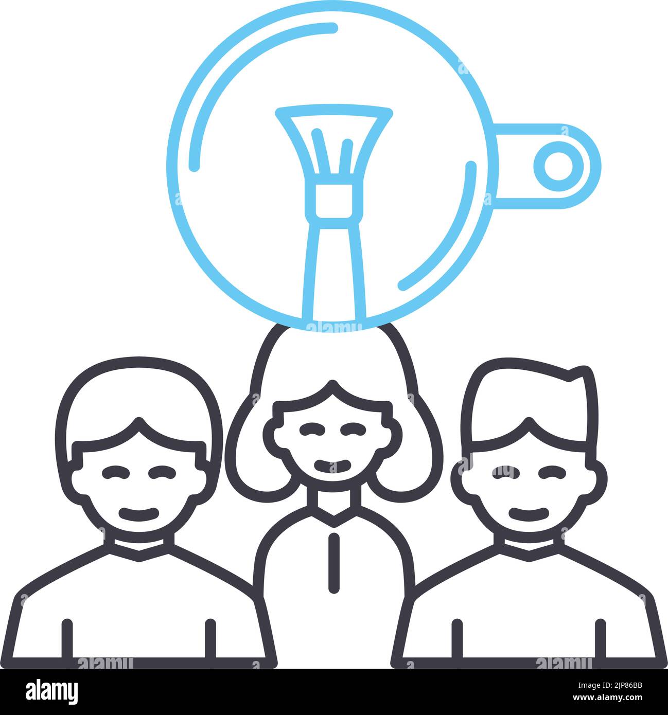 employees talent line icon, outline symbol, vector illustration ...
