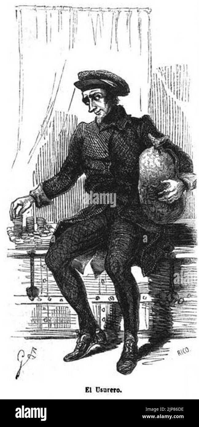 The Spaniards 336-El Usurero Stock Photo - Alamy