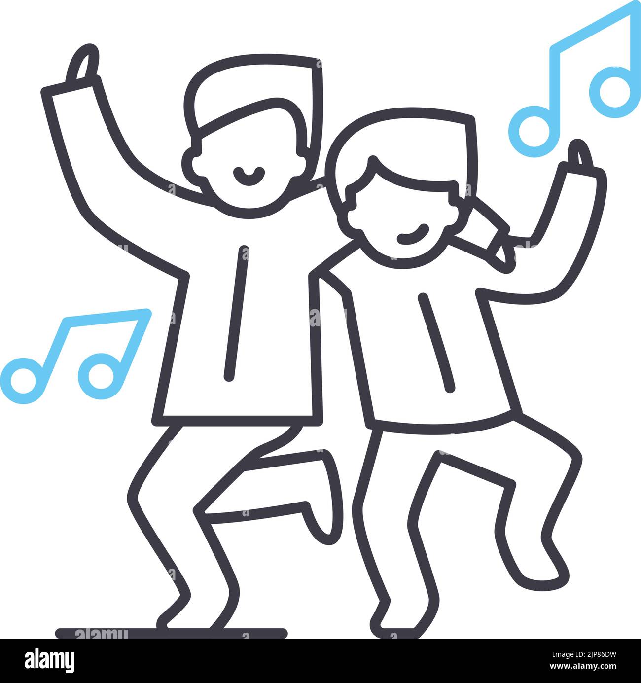 dance therapy line icon, outline symbol, vector illustration, concept ...