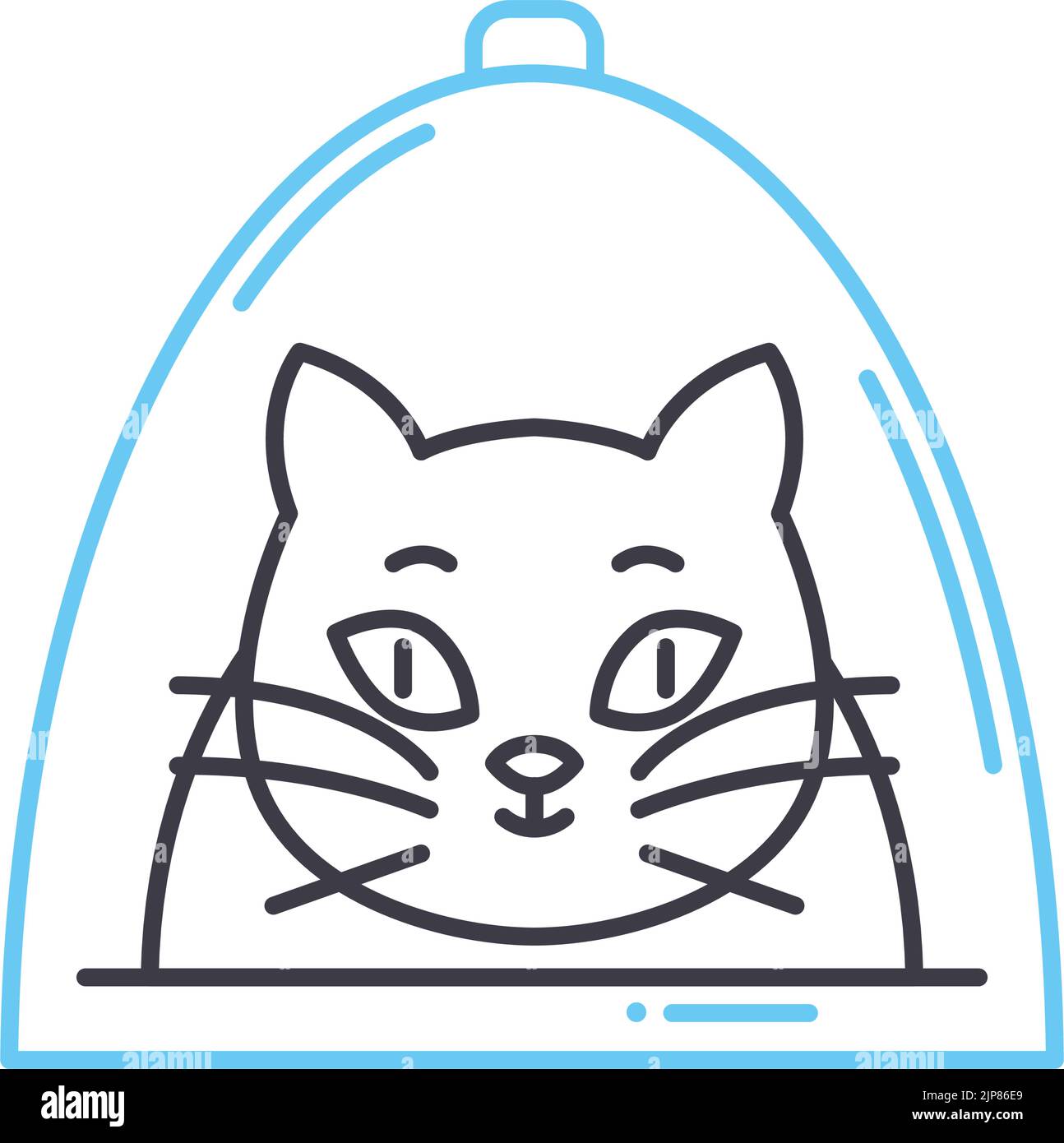 cat cage line icon, outline symbol, vector illustration, concept sign ...
