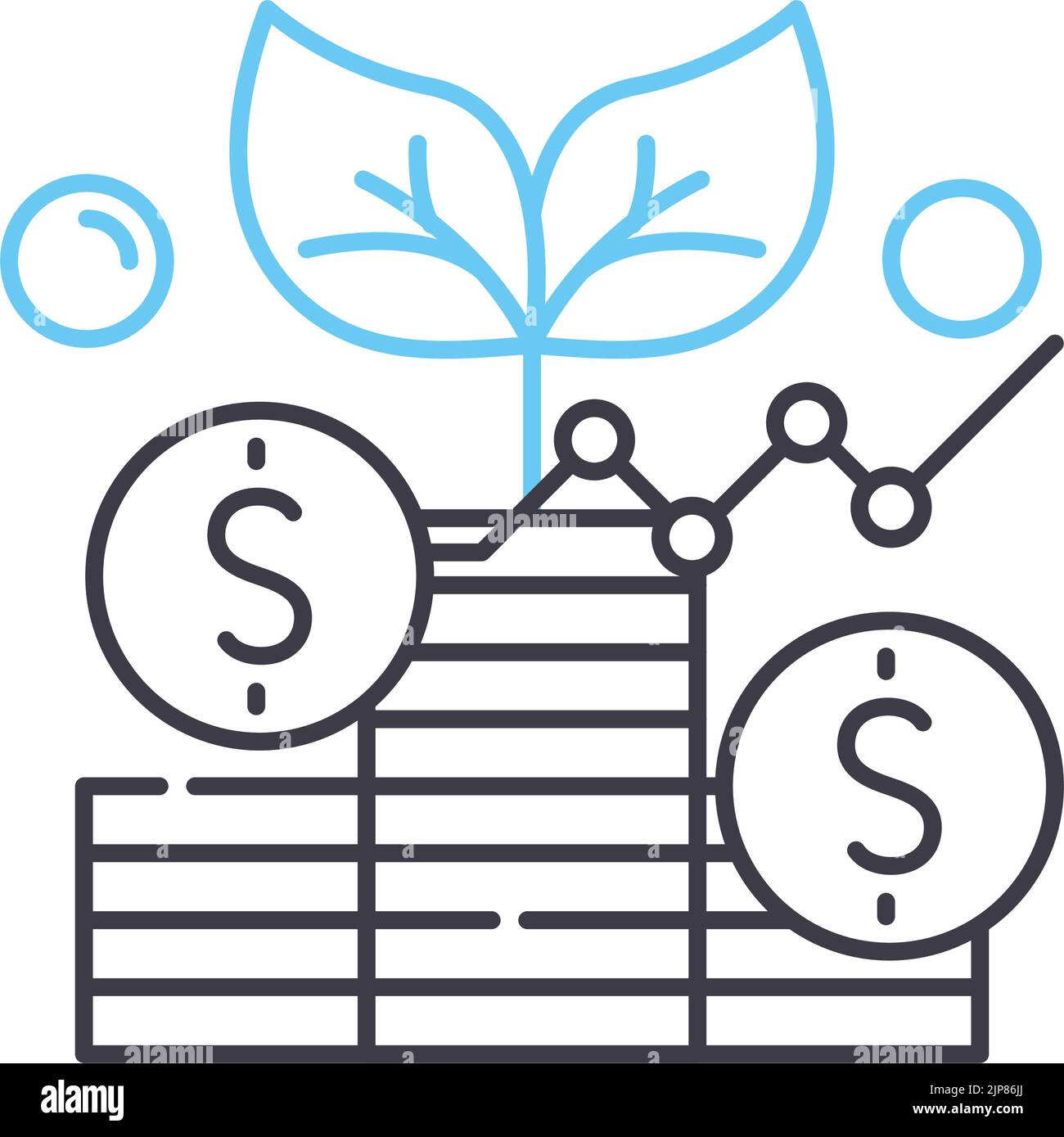 analysis investment line icon, outline symbol, vector illustration ...