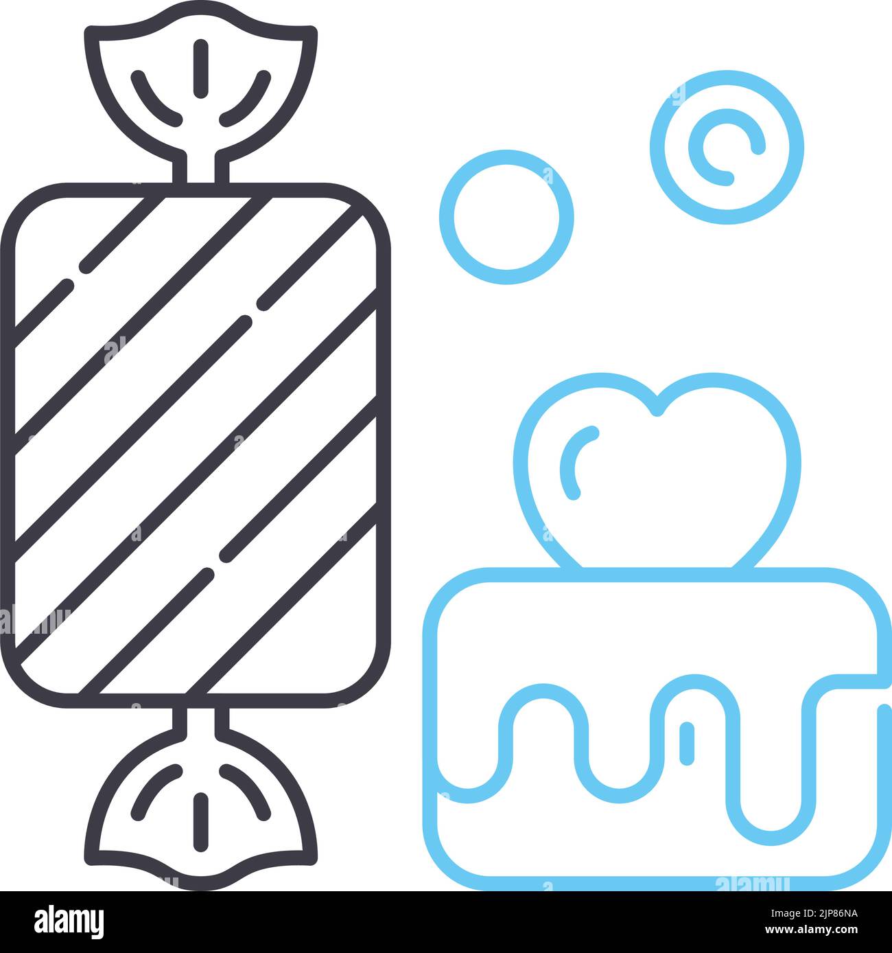candy line icon, outline symbol, vector illustration, concept sign ...
