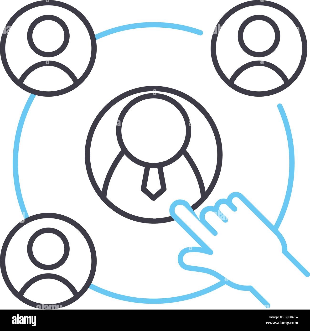 Digital Affiliate Marketing Line Icon Outline Symbol Vector