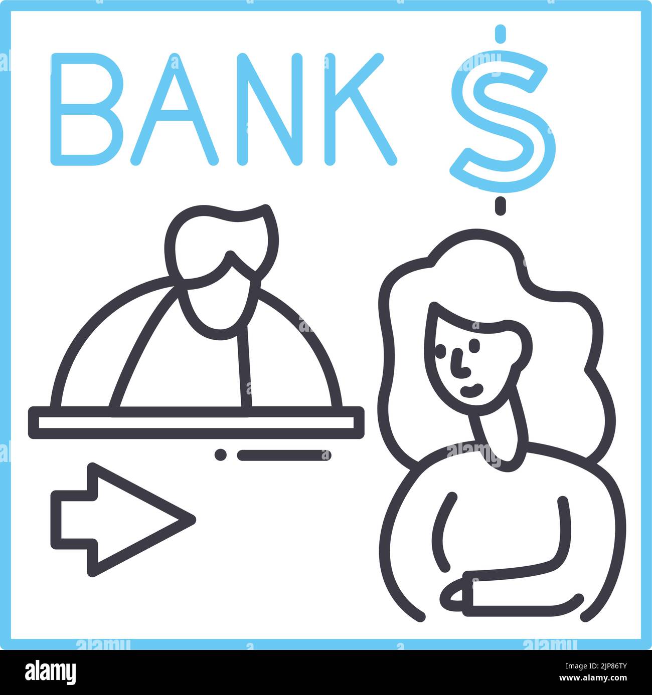 cash banking line icon, outline symbol, vector illustration, concept ...