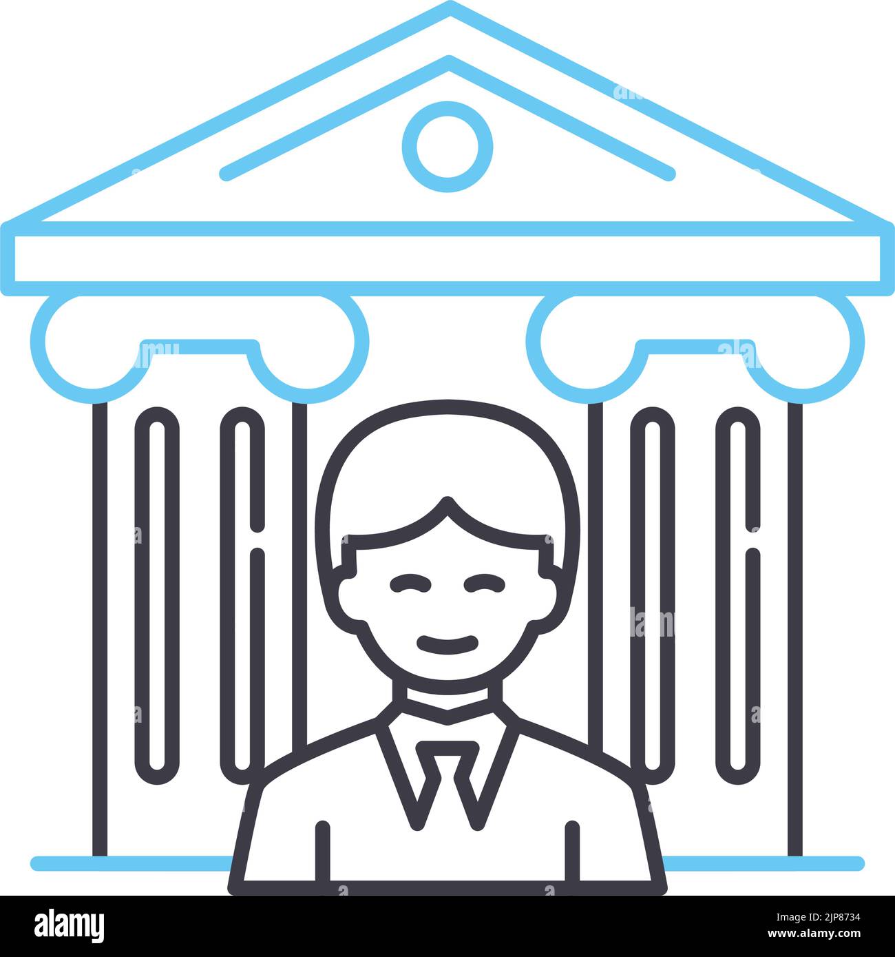 agent banking line icon, outline symbol, vector illustration, concept ...