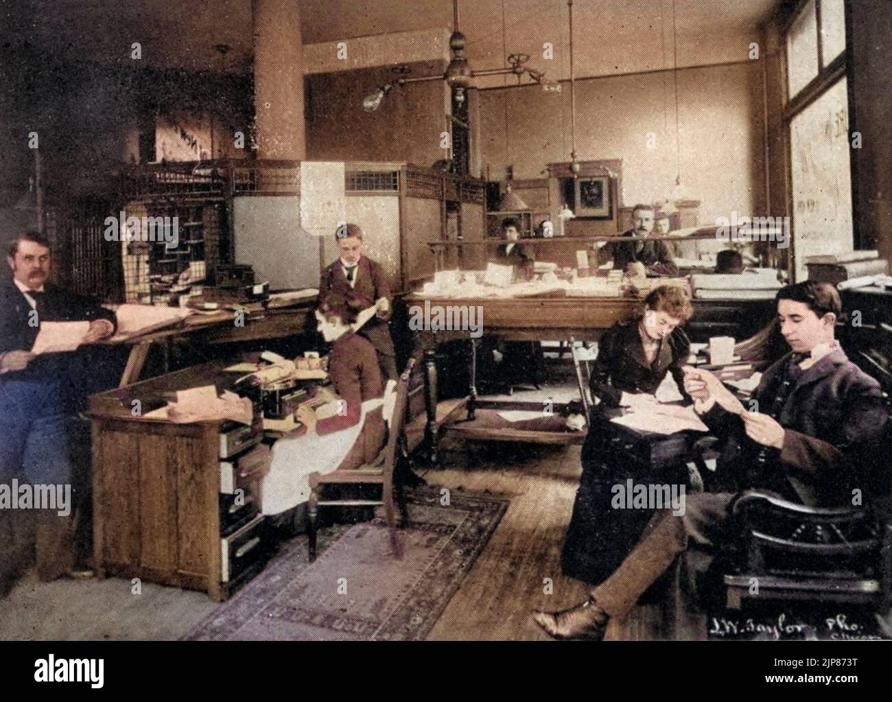 New York Mutual Life Ins. Co., Chicago Office, Interior from the book ...