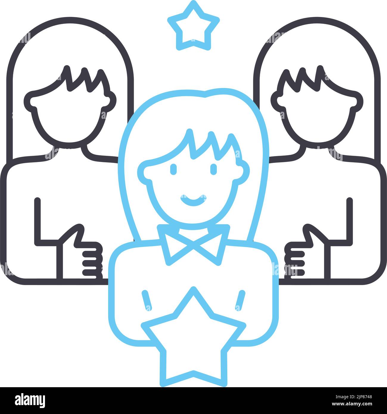 credibility line icon, outline symbol, vector illustration, concept ... credibility line icon, outline symbol, vector illustration, concept ...