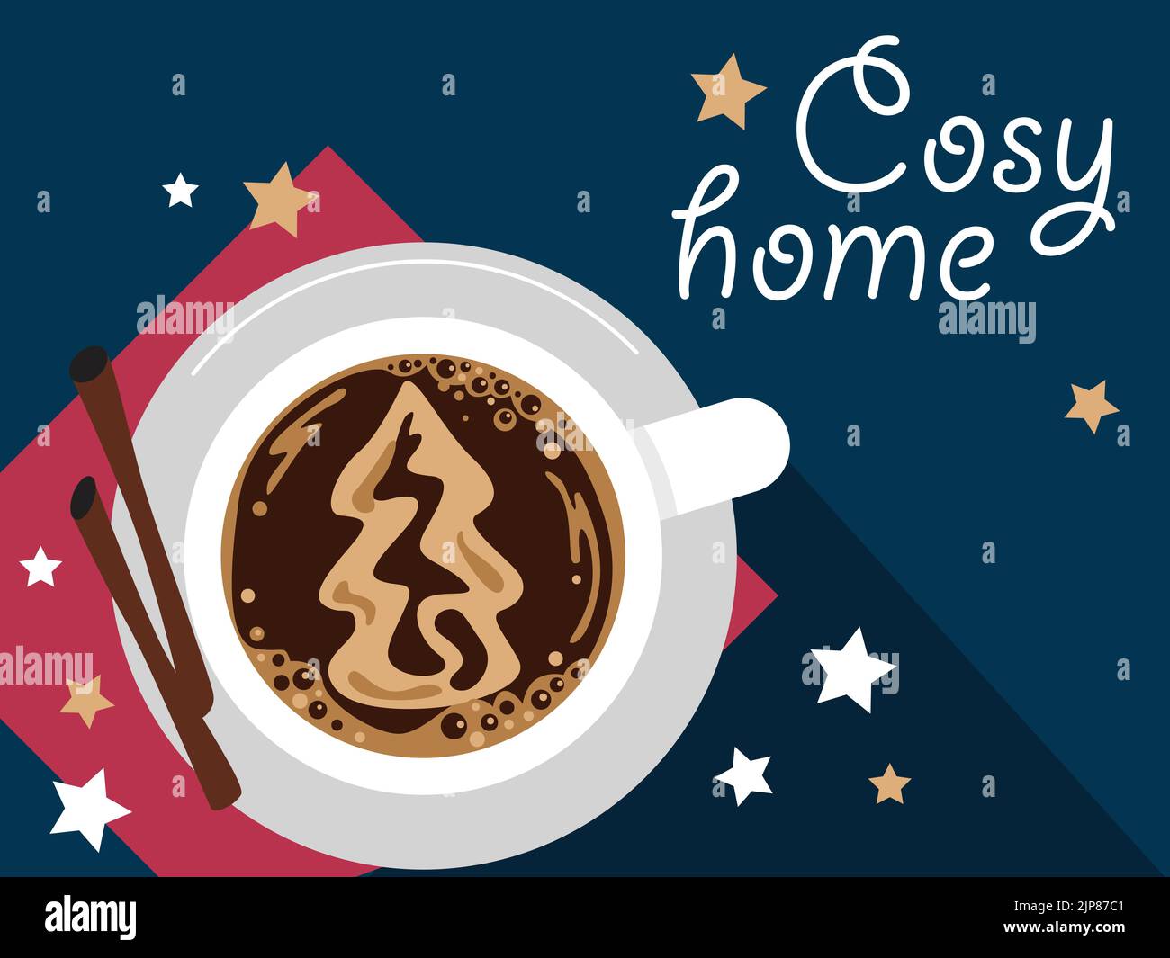 Cozy winter morning fresh Stock Vector Images - Alamy