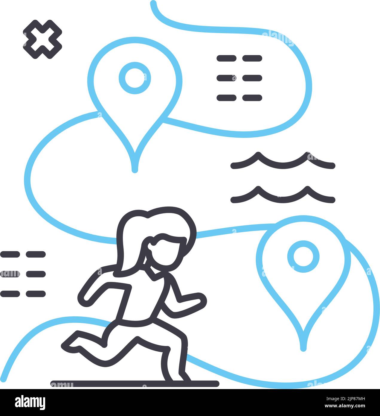 adventure game line icon, outline symbol, vector illustration, concept ...