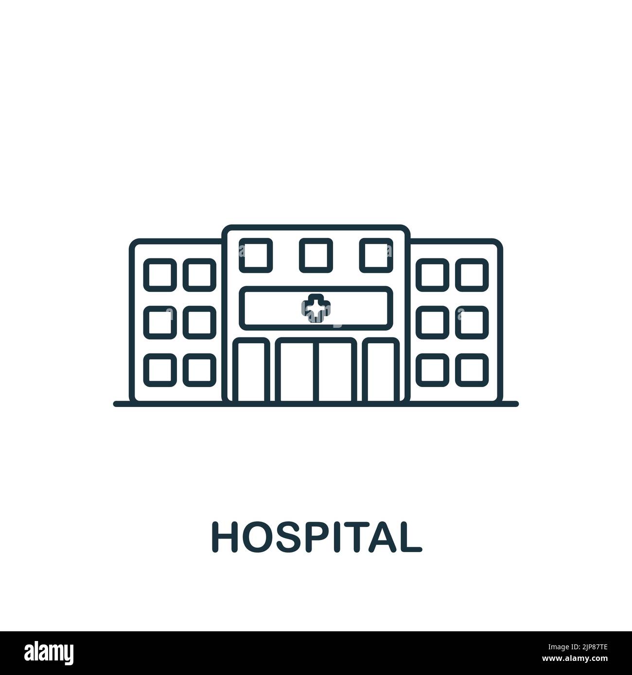 Hospital icon. Line simple Health Check icon for templates, web design ...