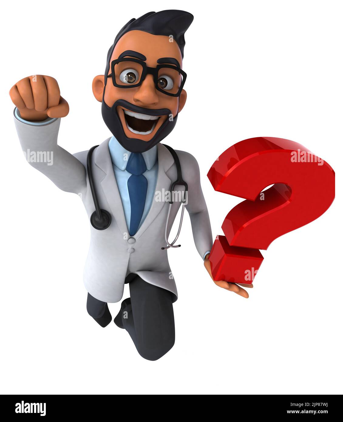 Fun 3D cartoon indian doctor Stock Photo - Alamy