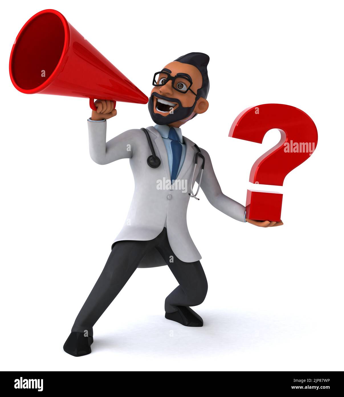 Fun 3D cartoon indian doctor Stock Photo - Alamy