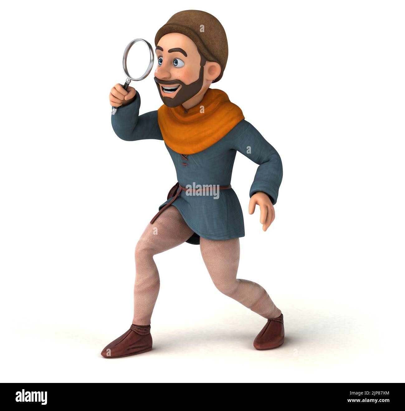 Fun 3D cartoon medieval man Stock Photo - Alamy
