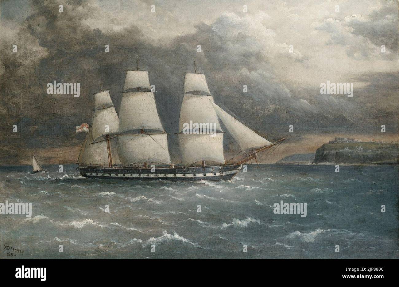 The steam frigate H.M.S. 'Constance' off Rame Head heading into ...