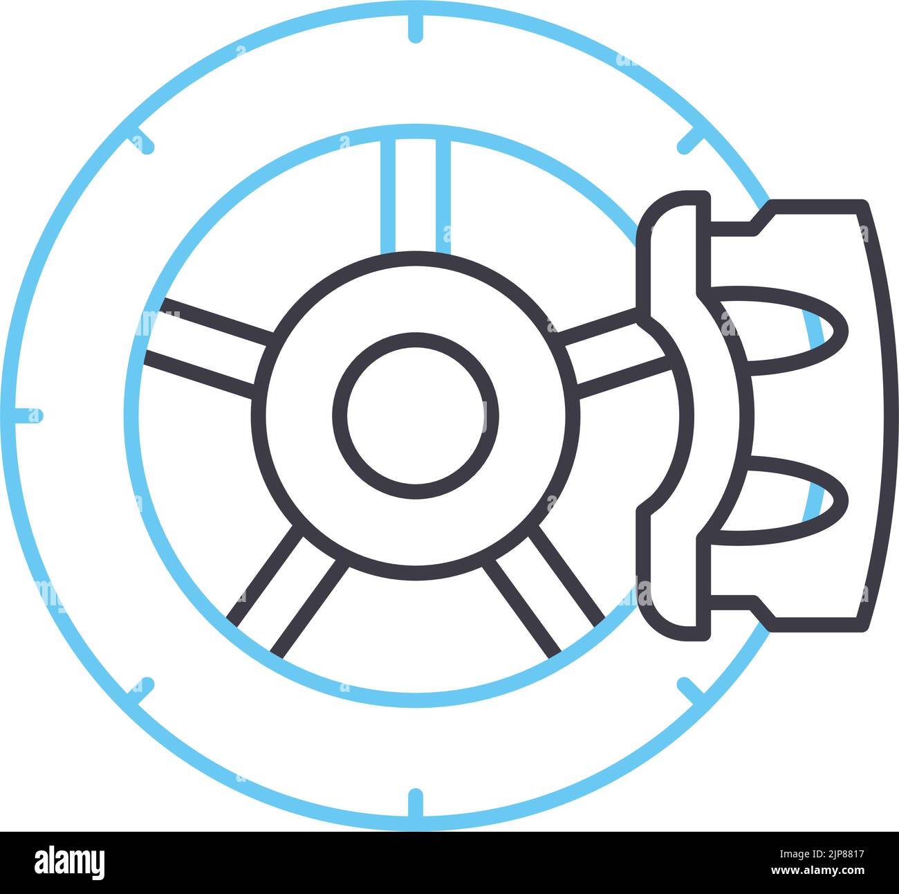 disc brake line icon, outline symbol, vector illustration, concept sign ...
