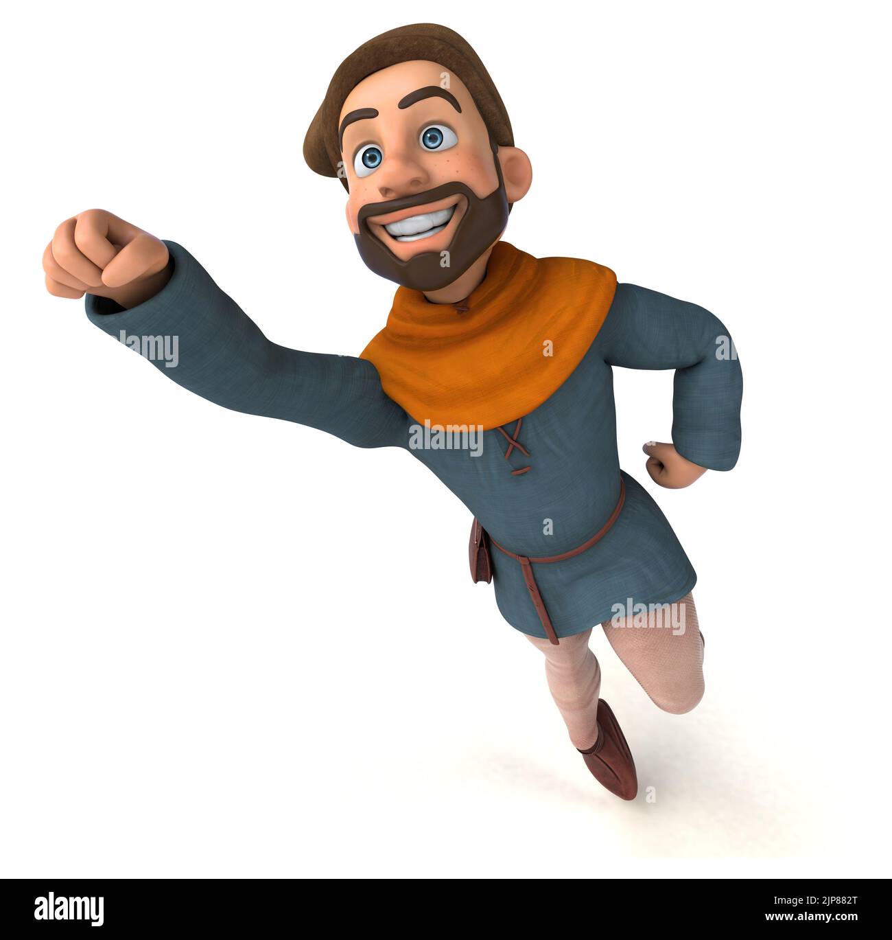 Fun 3D cartoon medieval man Stock Photo - Alamy