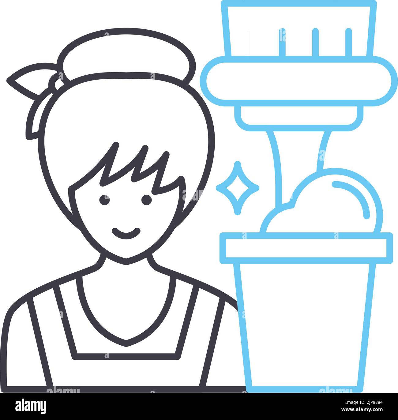 cleaning line icon, outline symbol, vector illustration, concept sign ...