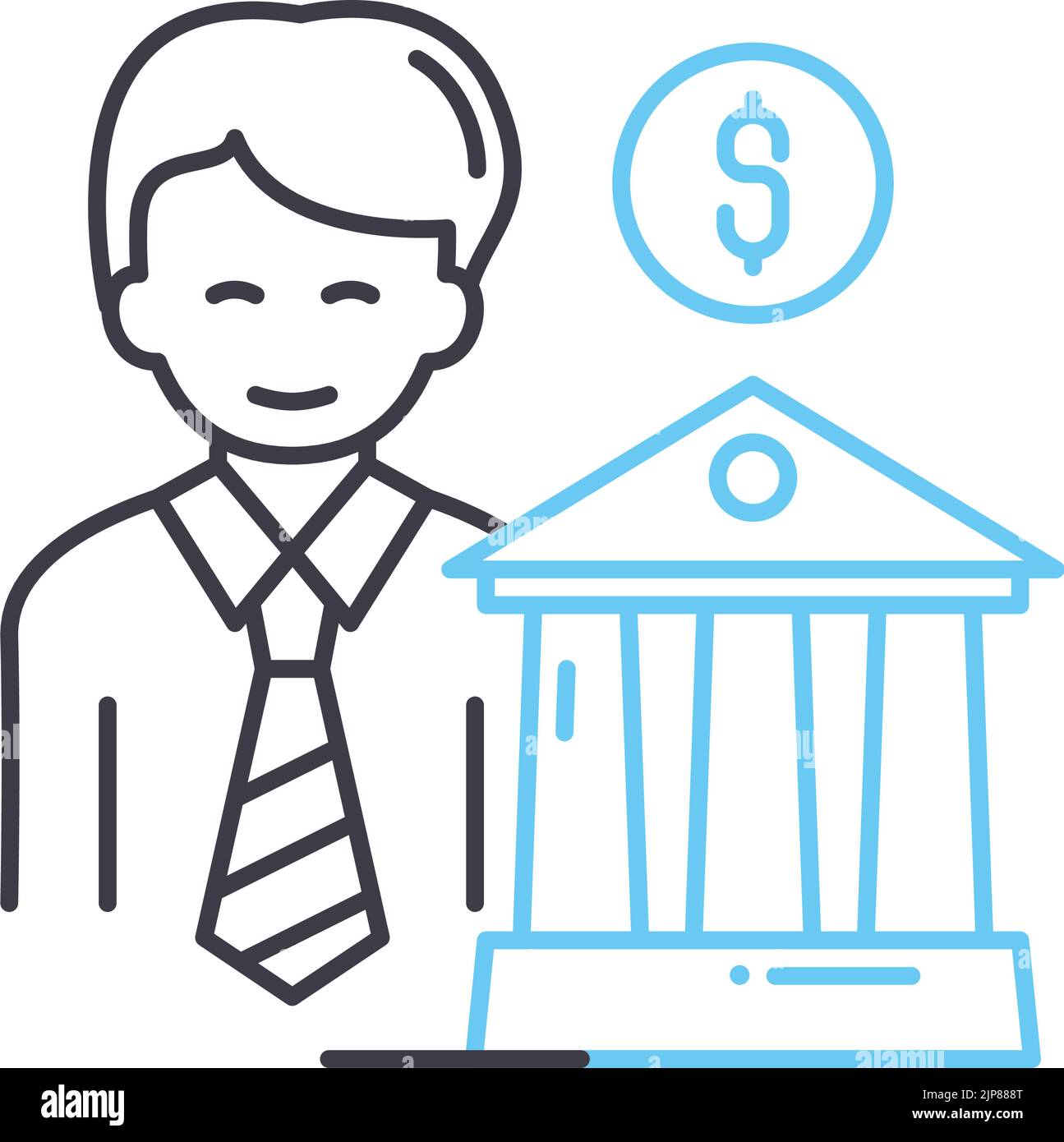 bank account line icon, outline symbol, vector illustration, concept ...