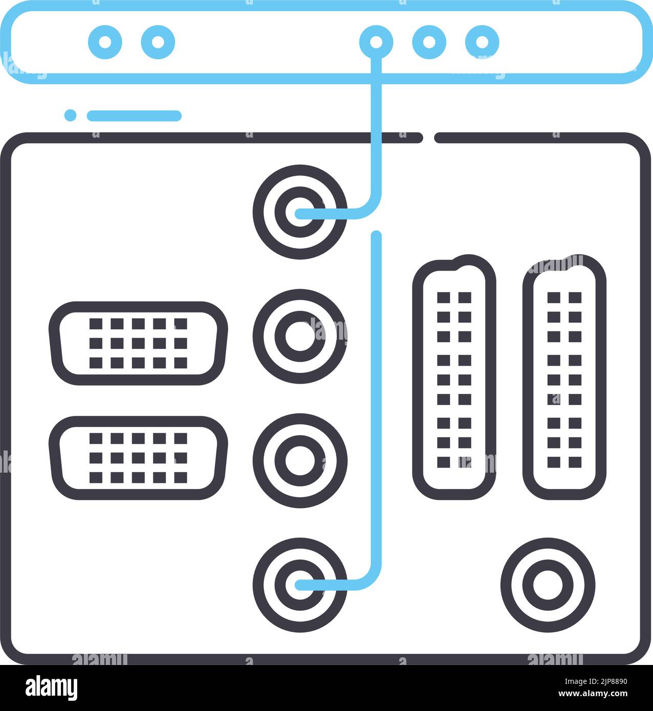Analog Connection Line Icon Outline Symbol Vector Illustration Concept Sign Stock Vector