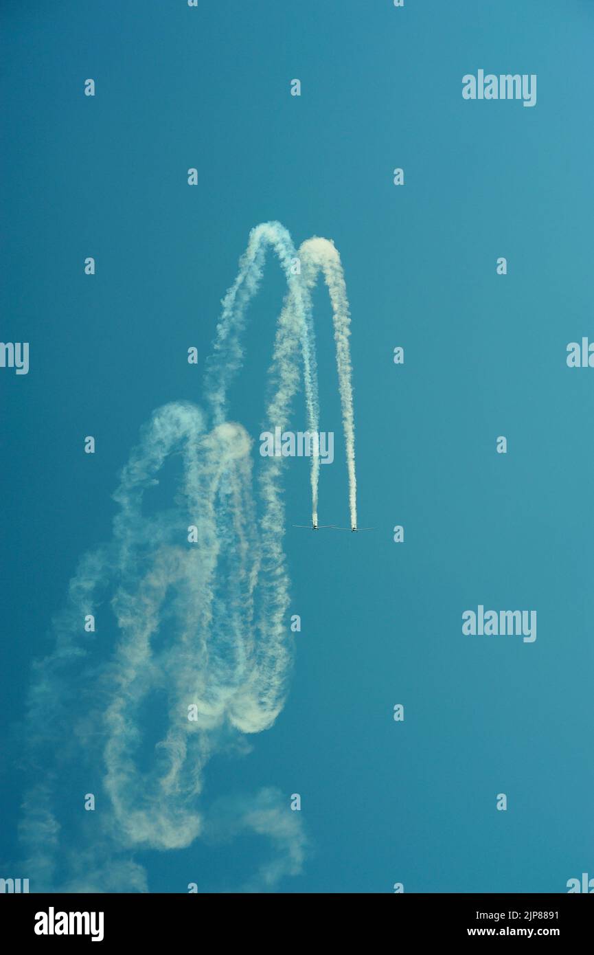Gijon, Spain - July 24, 2022. Aerosparx, British aerobatic team in ...