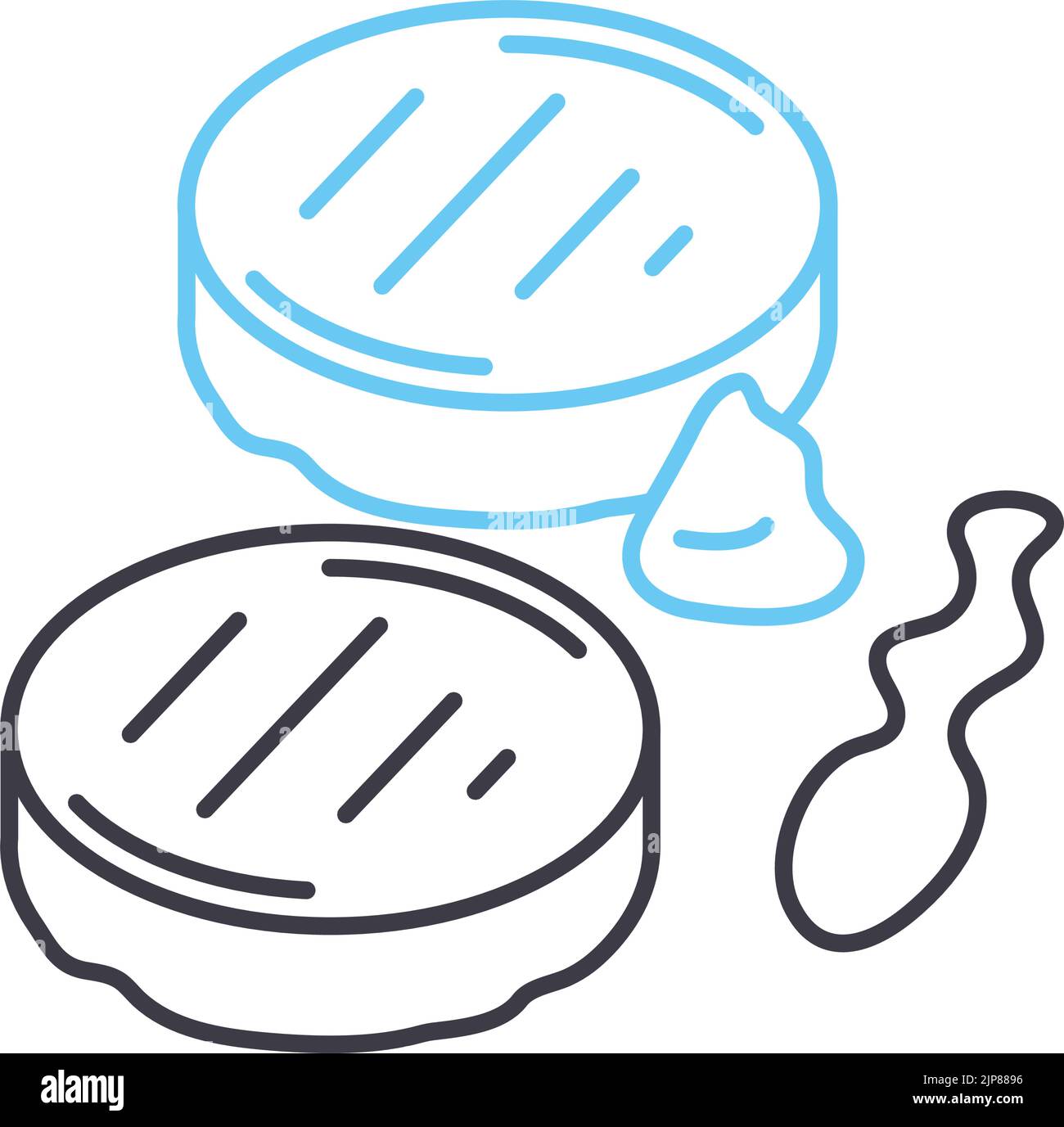 cutlet line icon, outline symbol, vector illustration, concept sign ...