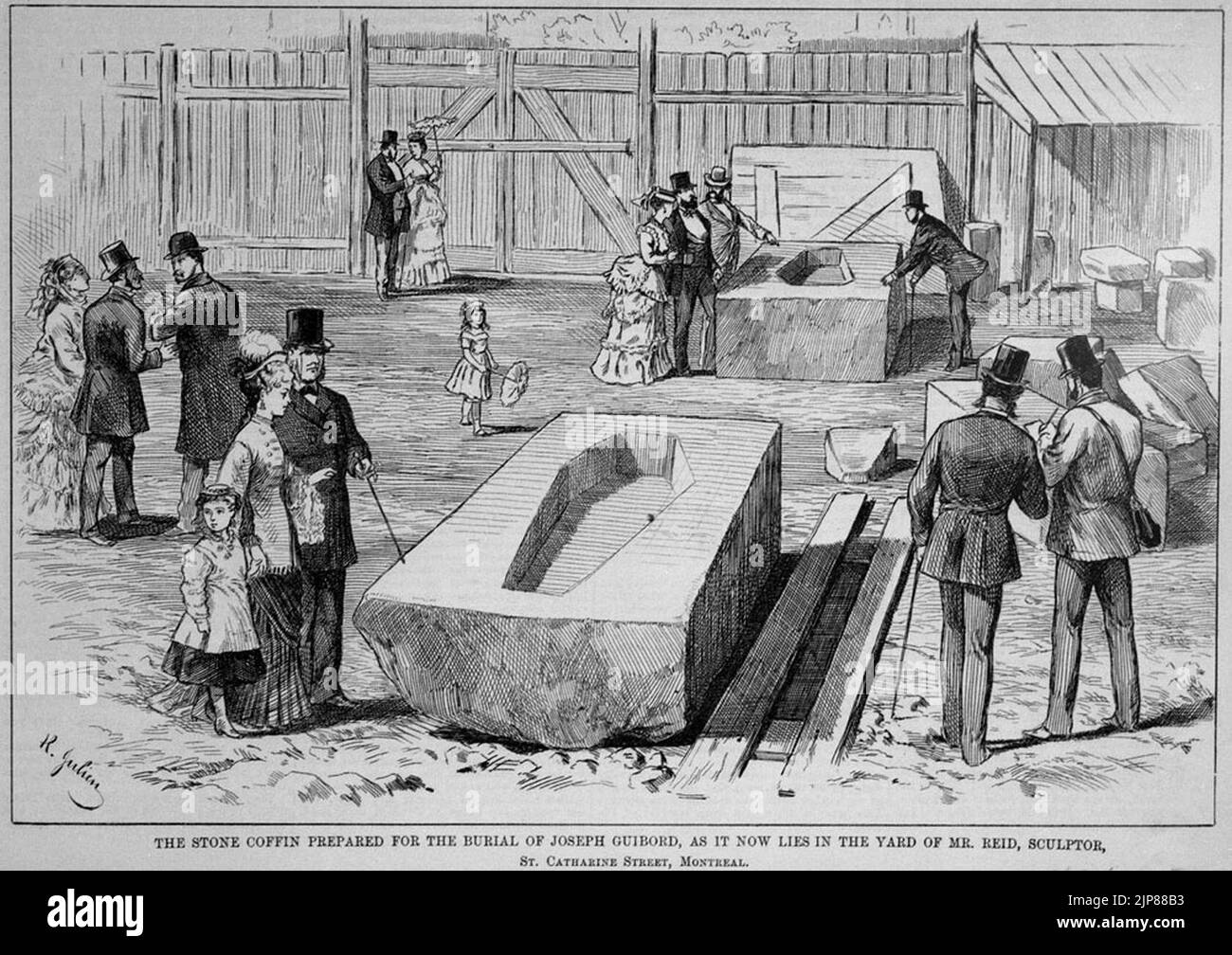 The stone coffin prepared for the burial of Joseph Guibord Stock Photo ...