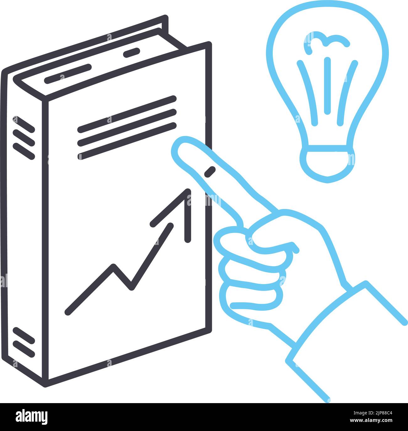 business book line icon, outline symbol, vector illustration, concept ...