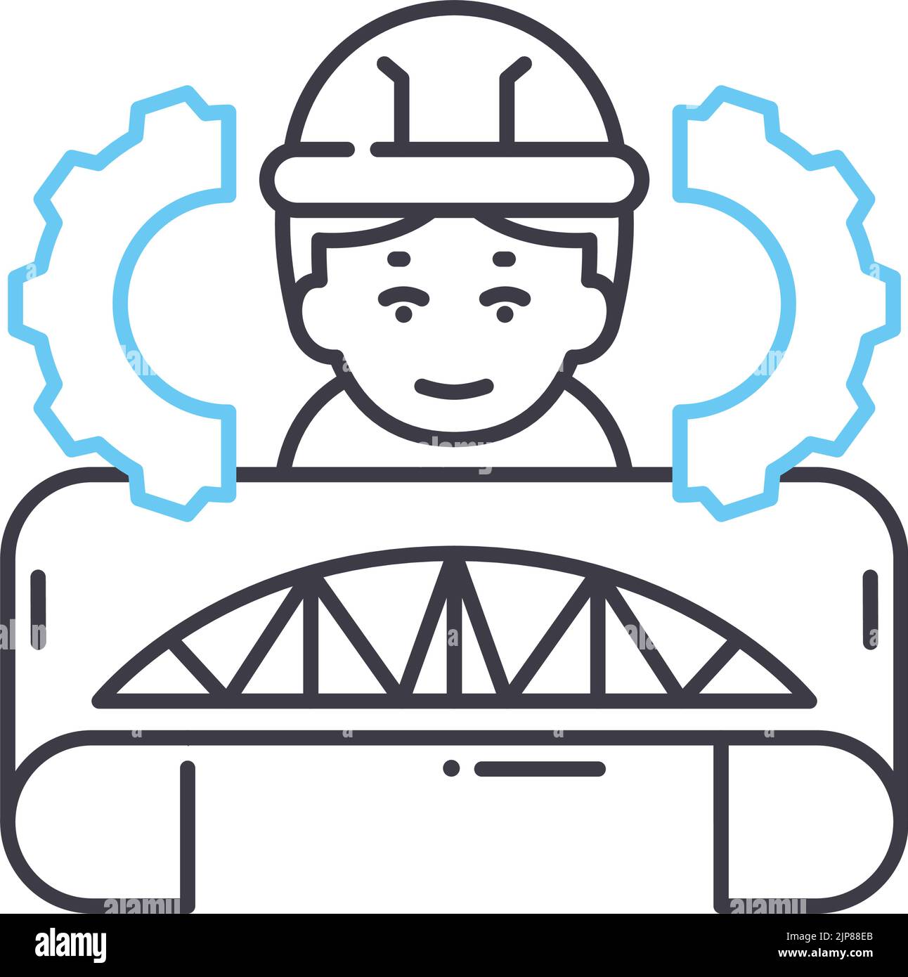 engineering line icon, outline symbol, vector illustration, concept ...