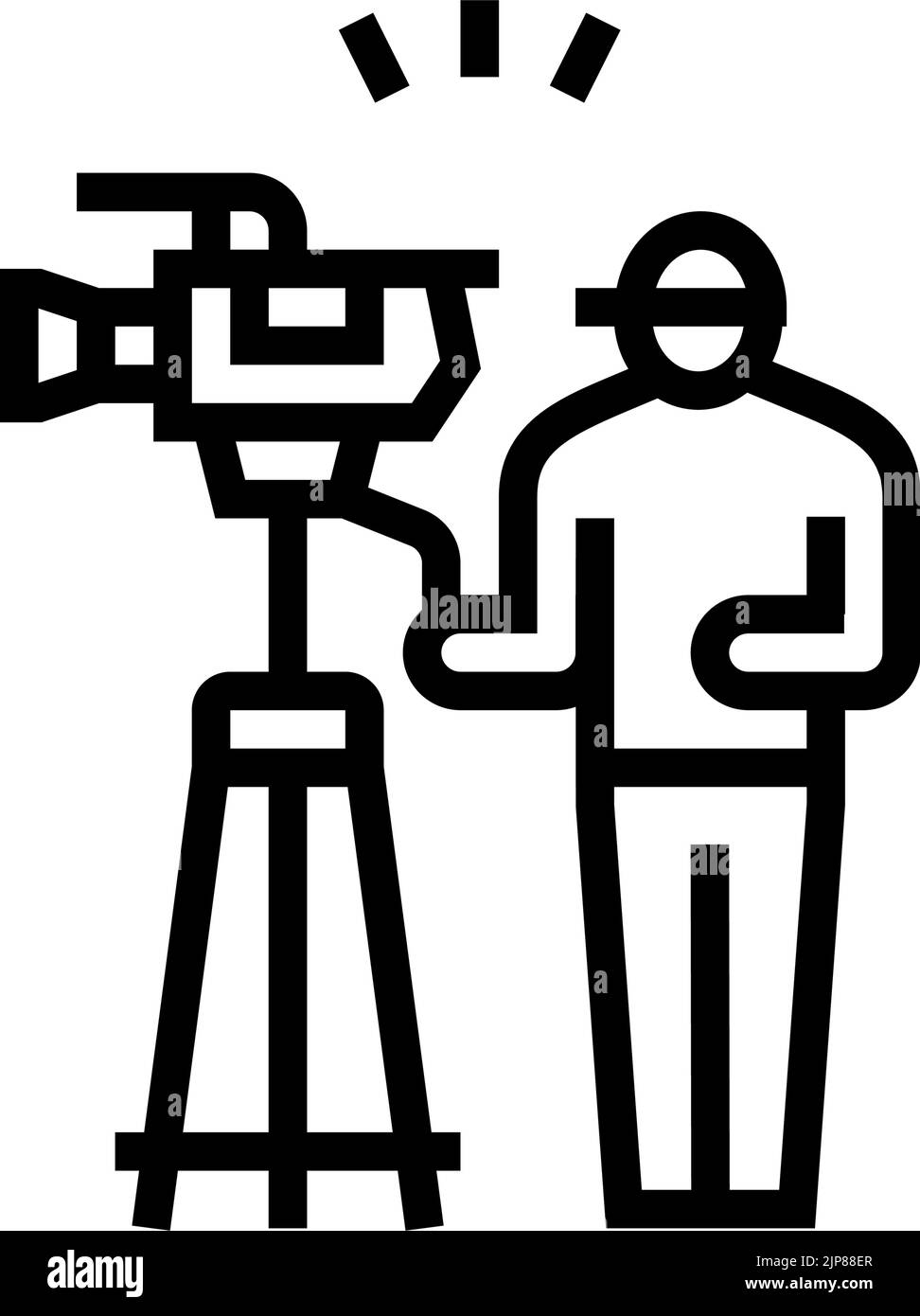 cameraman video production film line icon vector illustration Stock ...