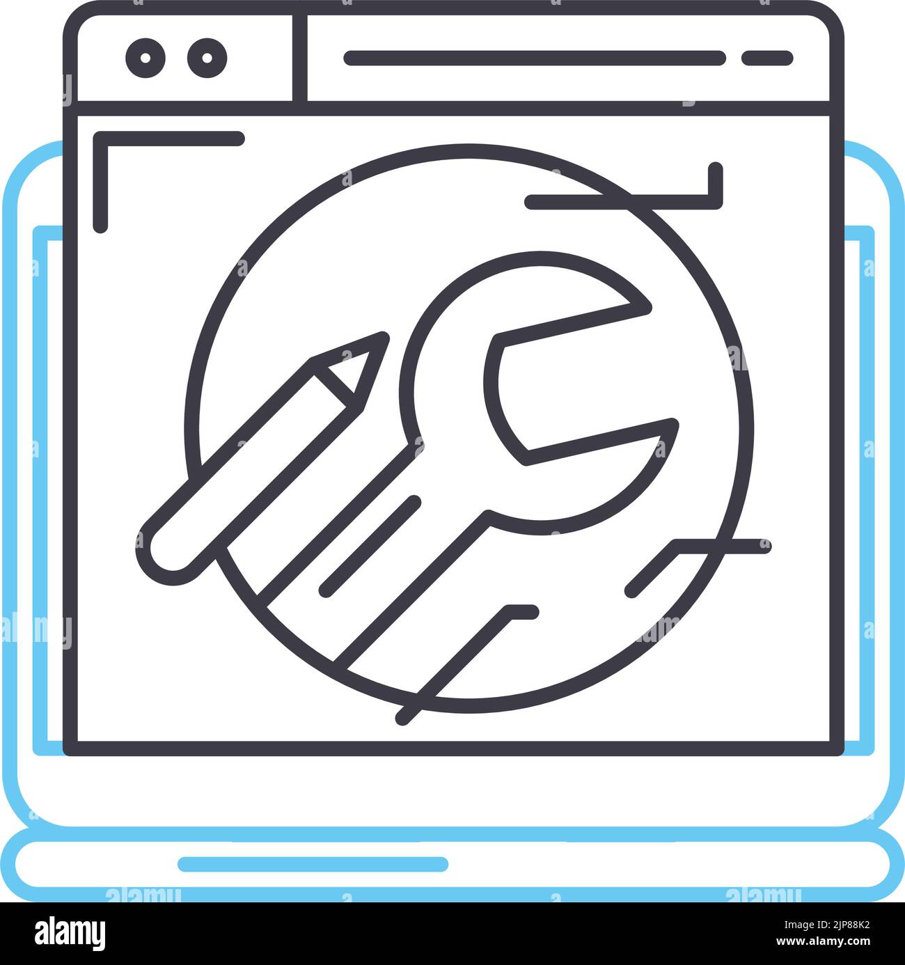 blog tool line icon, outline symbol, vector illustration, concept sign ...