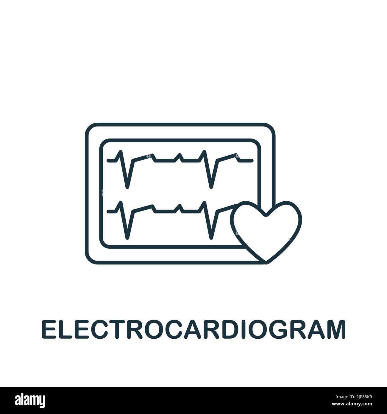 Electrocardiogram icon. Line simple Health Check icon for templates ...