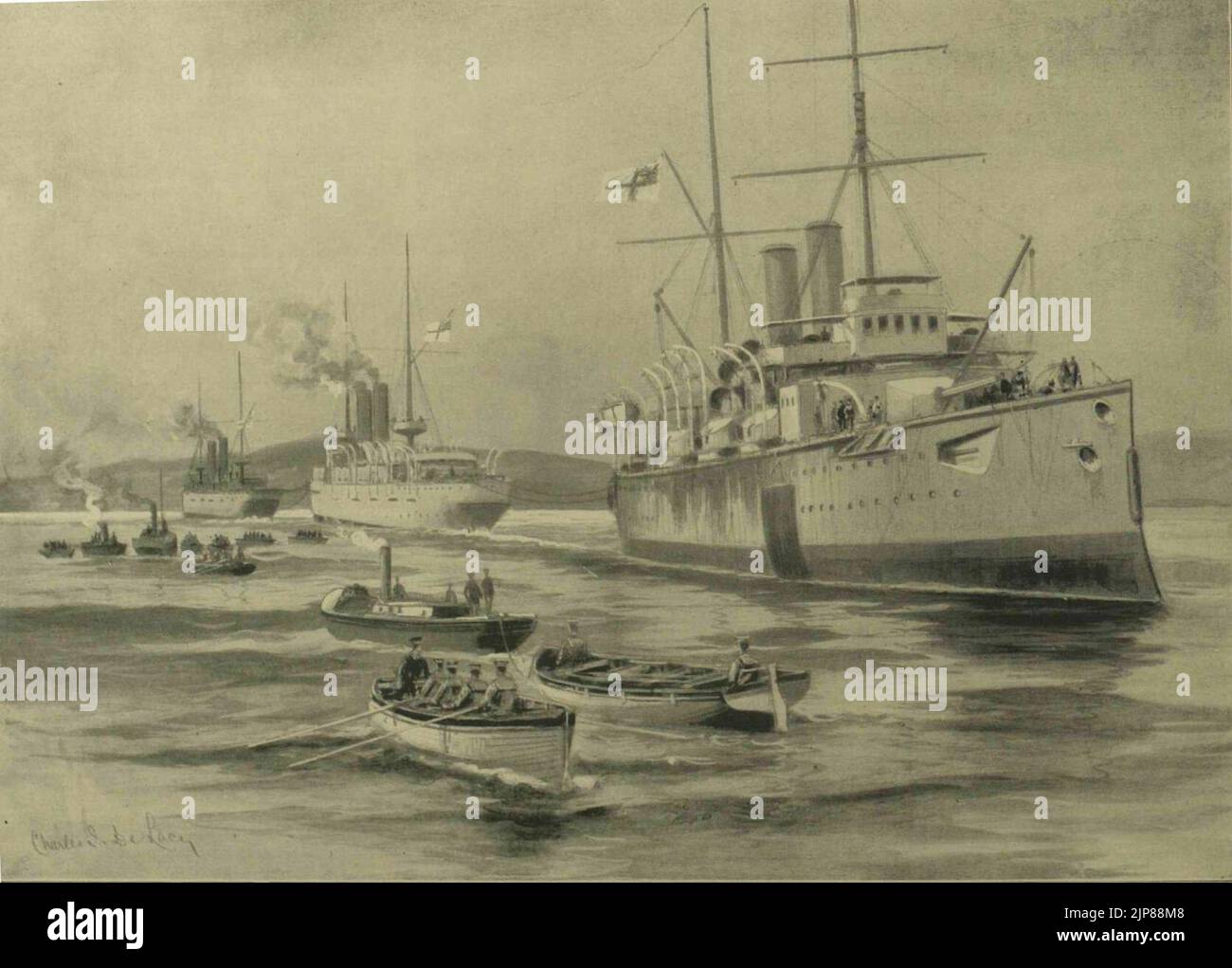 The Stranding of HMS Bonaventure in the Gulf of Korniloff - ILN 1899 ...