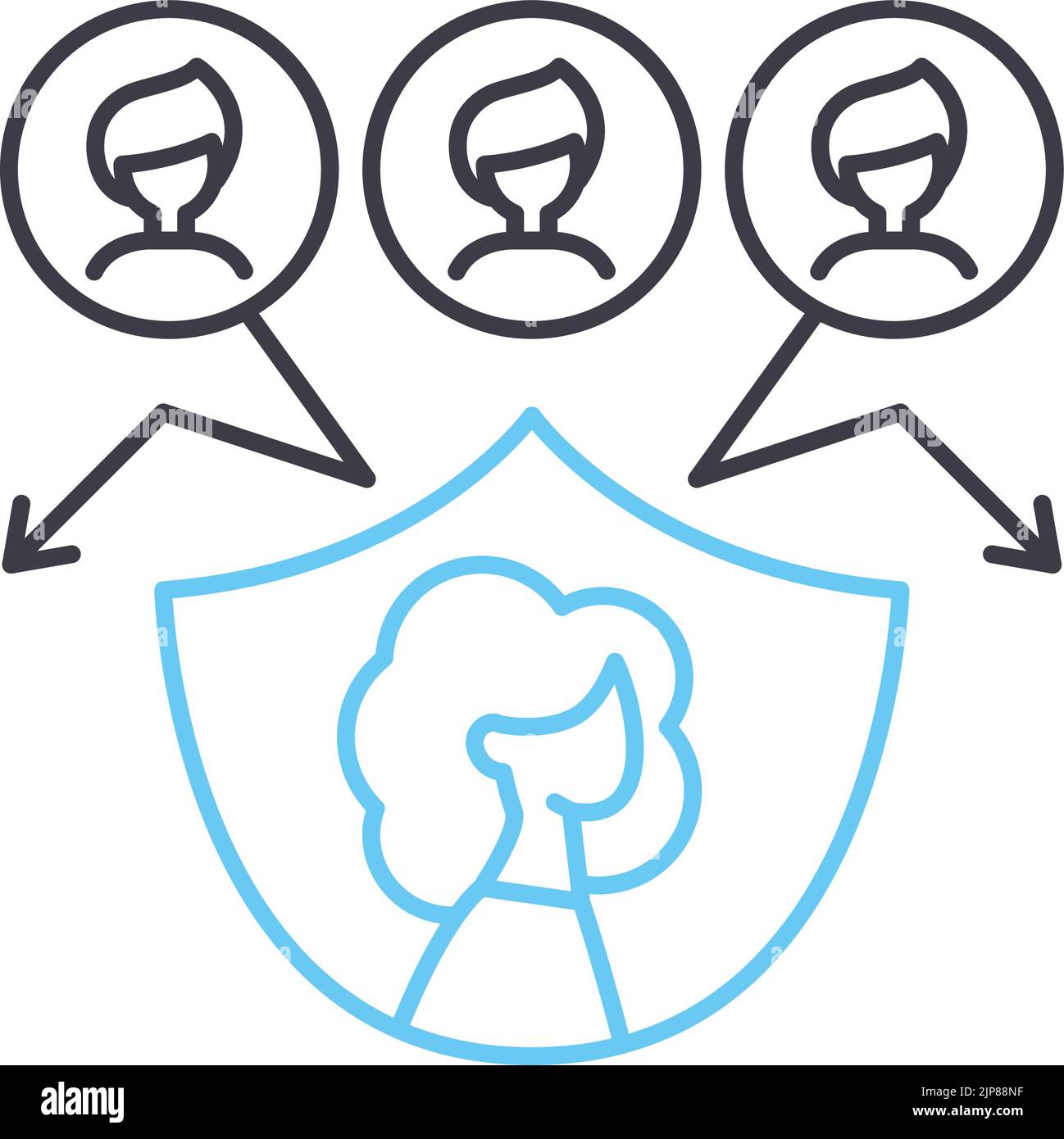 damage control line icon, outline symbol, vector illustration, concept ...